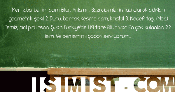 Billur İsminin Anlamı Nedir? Billur İsminin Analizi, Şiiri, Arapçası ve ...